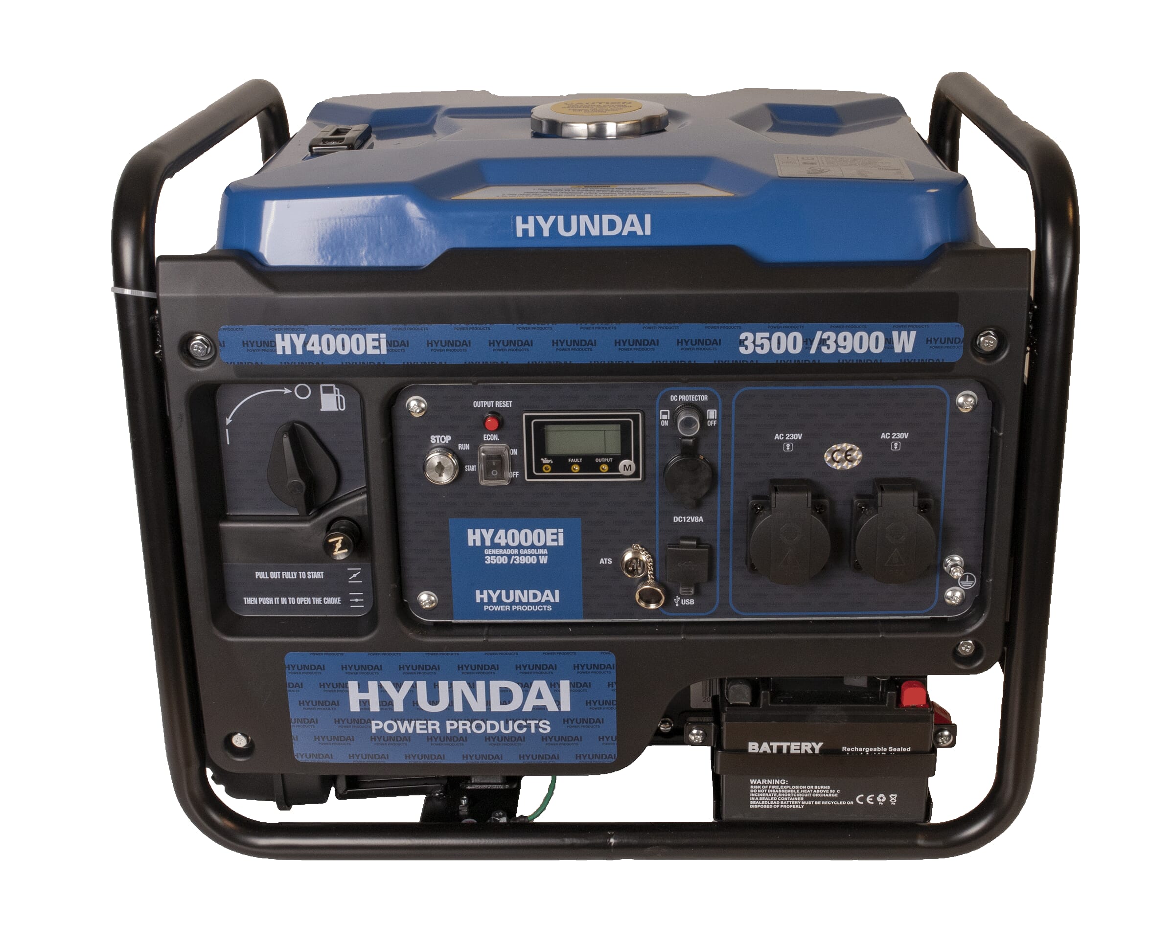 HYUNDAI Inverter Aggregat 3900W Fj.k. ATS Bensin - Bergen Batteri ...